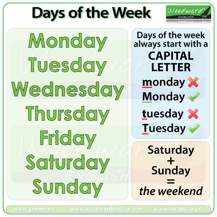 Days Of The Week Andrea Althoff Days Of The Week Andrea Althoff